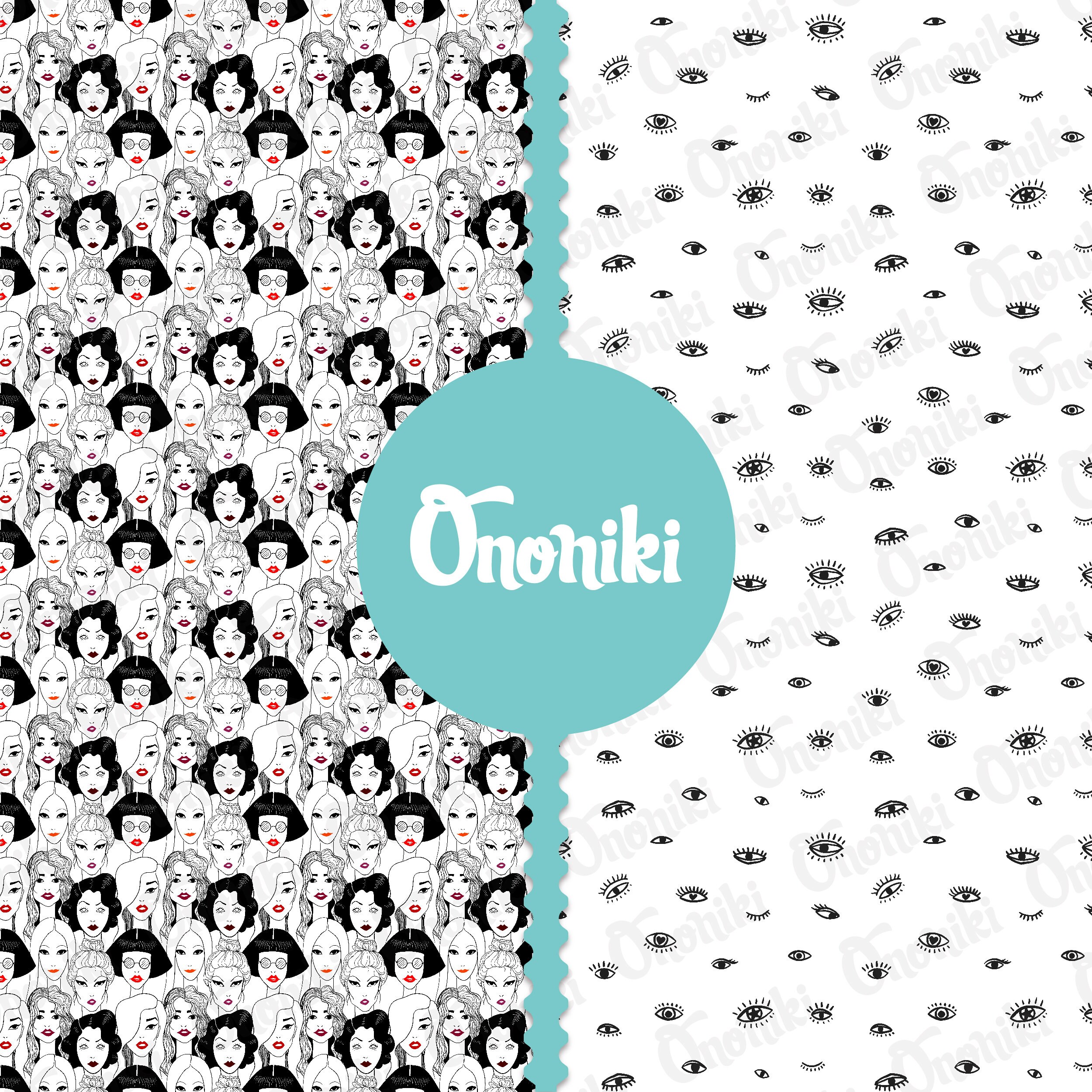 Black and White Seamless Digital Papers, Abstract Geometric Patterns in ...