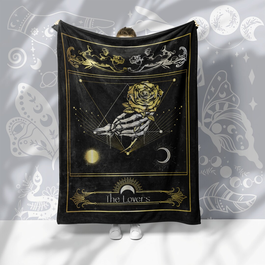 The Lovers Tarot Blanket Tarot Cloth Comfy Blanket Gothic Tarot Art ...