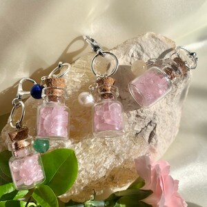 Crystal Mini Bottle Keychain| Wish Bottles| | Keychain | Mini Glass Jar ...
