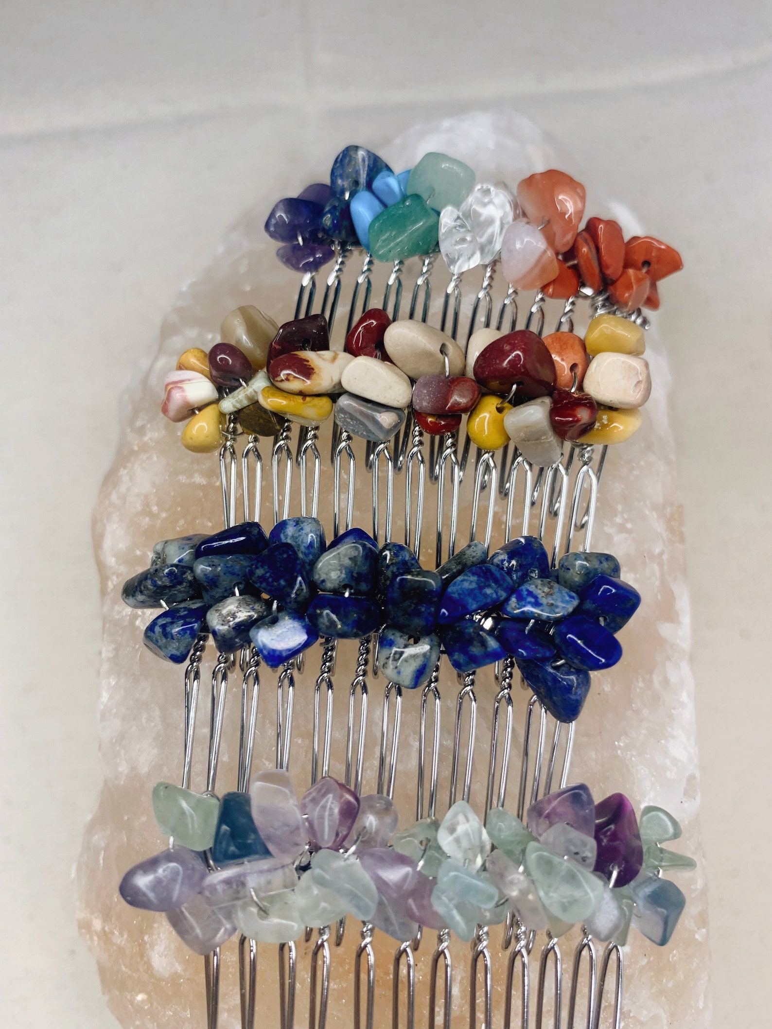 Crystal Hair Combs Gemstone Hair Combs Wedding Hair Combs Bridesmaids ...