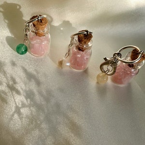 Crystal Mini Bottle Keychain| Wish Bottles| | Keychain | Mini Glass Jar ...