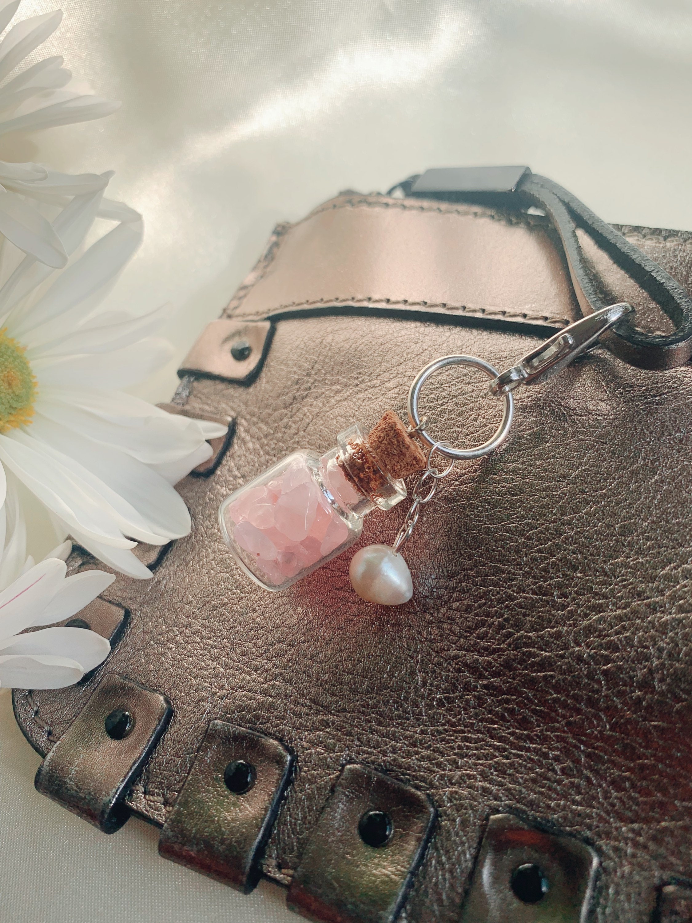 Crystal Mini Bottle Keychain Wish Bottles Keychain Mini Glass Jar ...