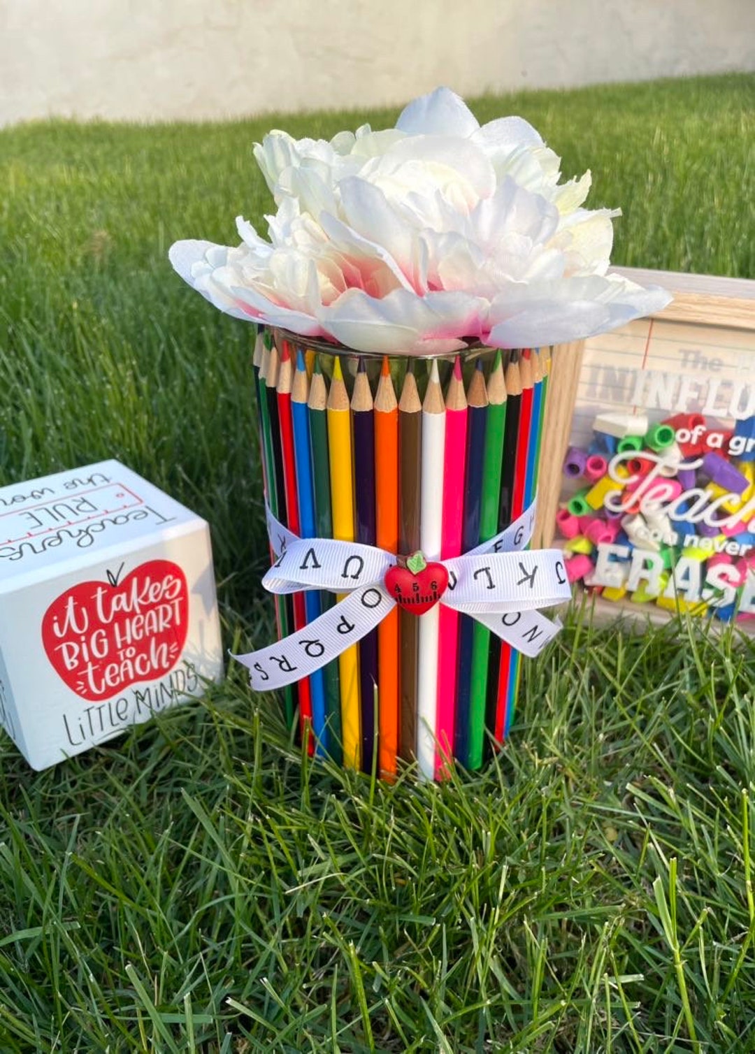 Teacher Gift | Colored Pencil Flower Vase | Thank a Teacher |teacher ...