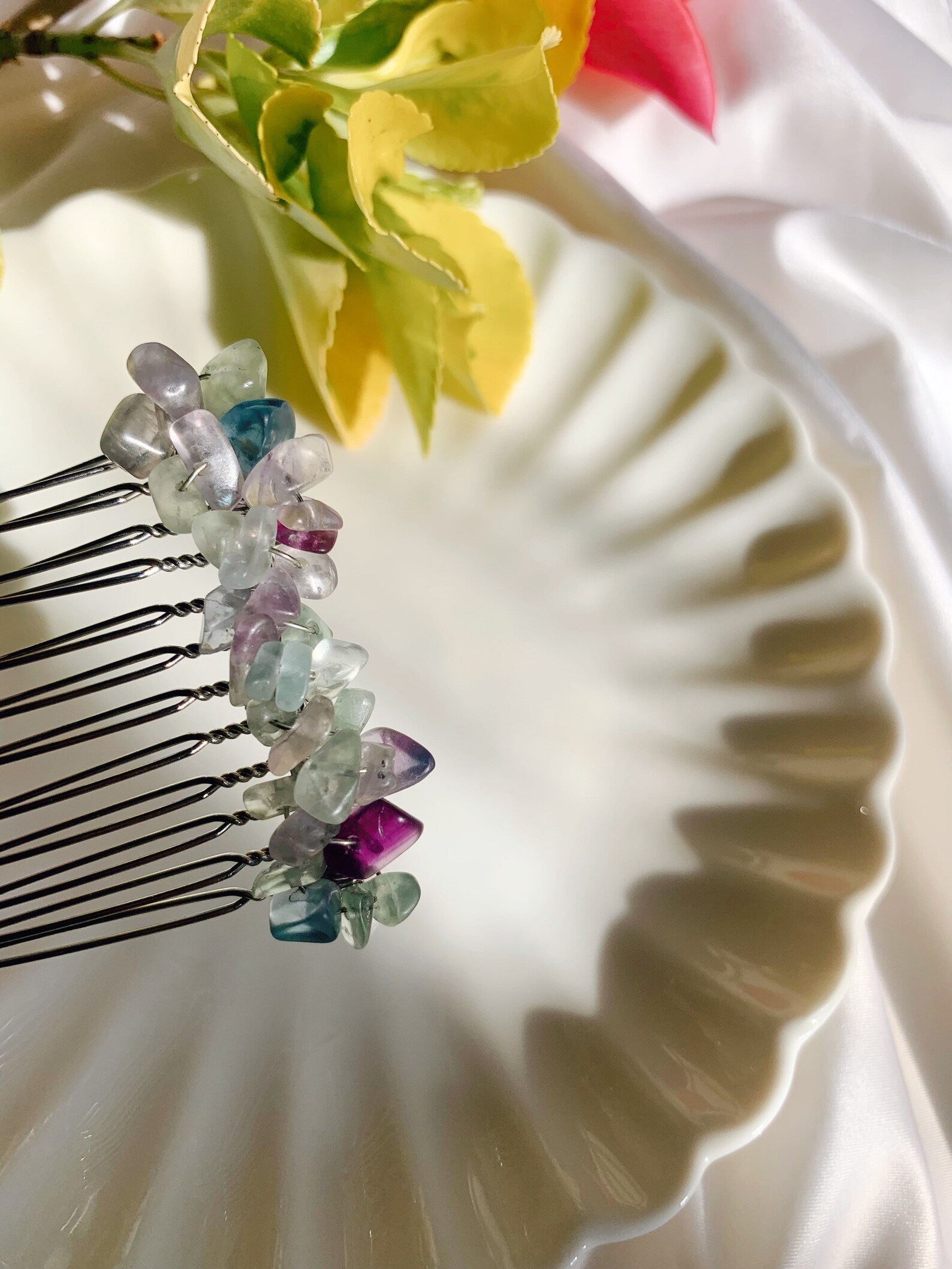 Crystal Hair Combs Gemstone Hair Combs Wedding Hair Combs Bridesmaids ...