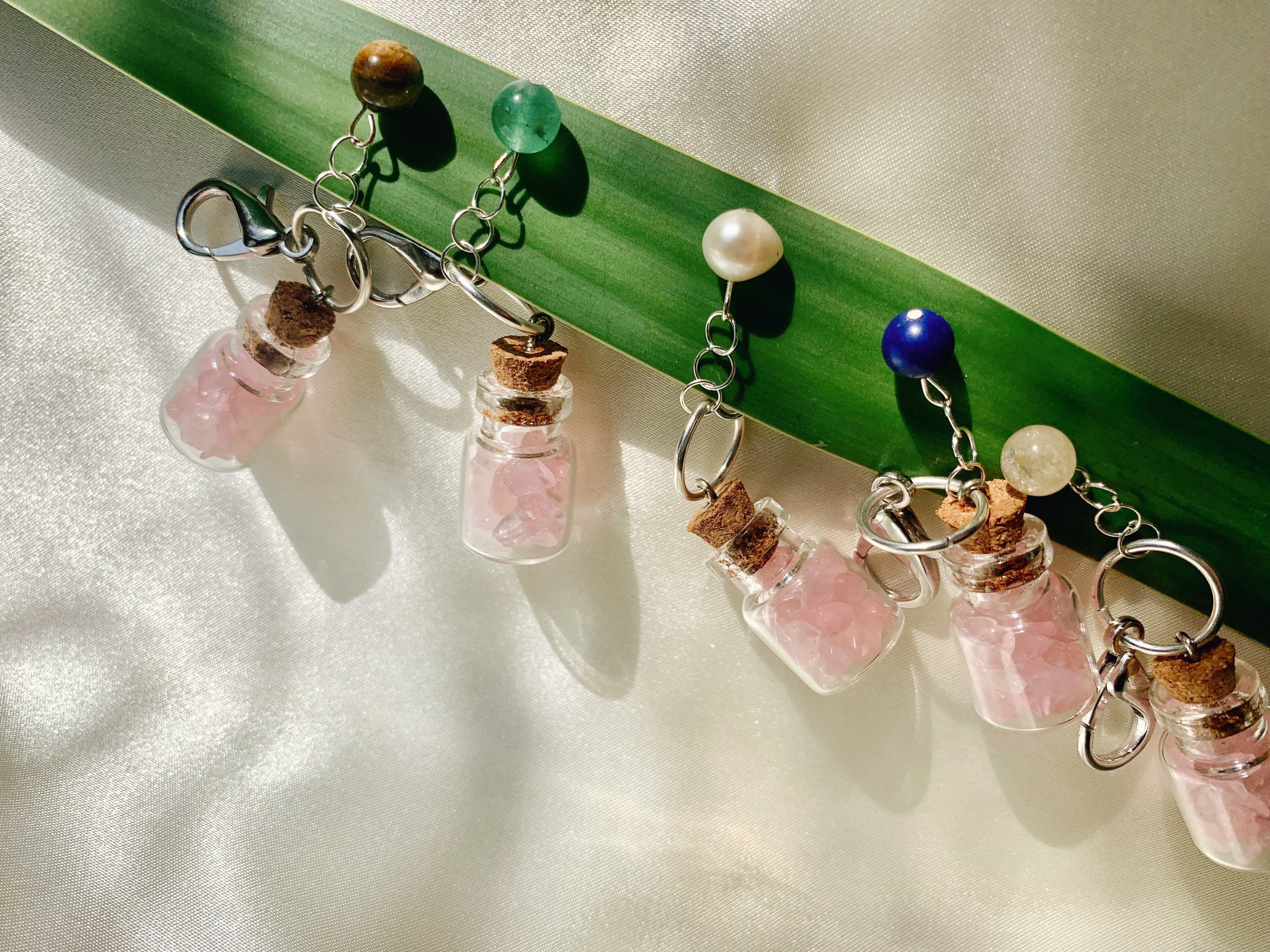 Crystal Mini Bottle Keychain Wish Bottles Keychain Mini Glass Jar ...