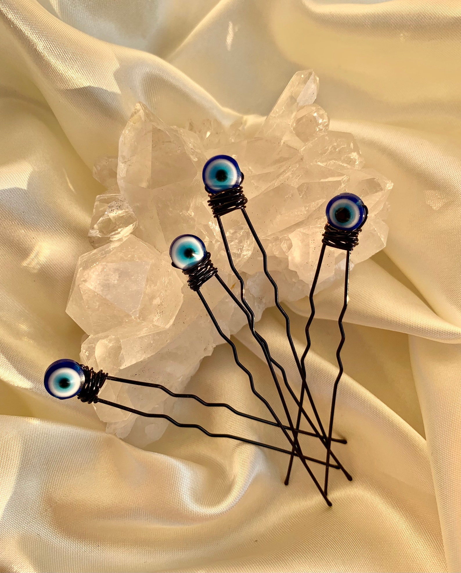 Evil Eye Protection Hair Pins | Nazar Hair Pins |hair Pins| Bun Pins ...