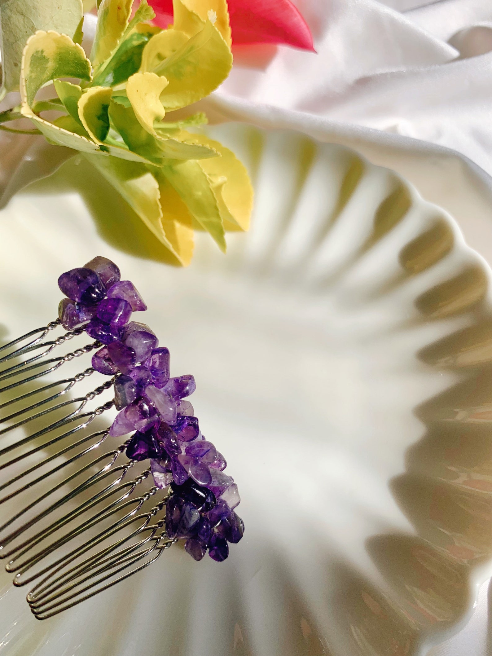 Crystal Hair Combs Gemstone Hair Combs Wedding Hair Combs Bridesmaids ...