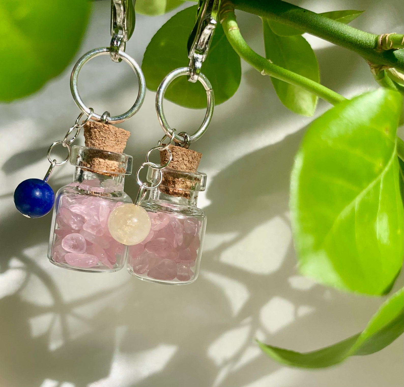 Crystal Mini Bottle Keychain| Wish Bottles| | Keychain | Mini Glass Jar ...