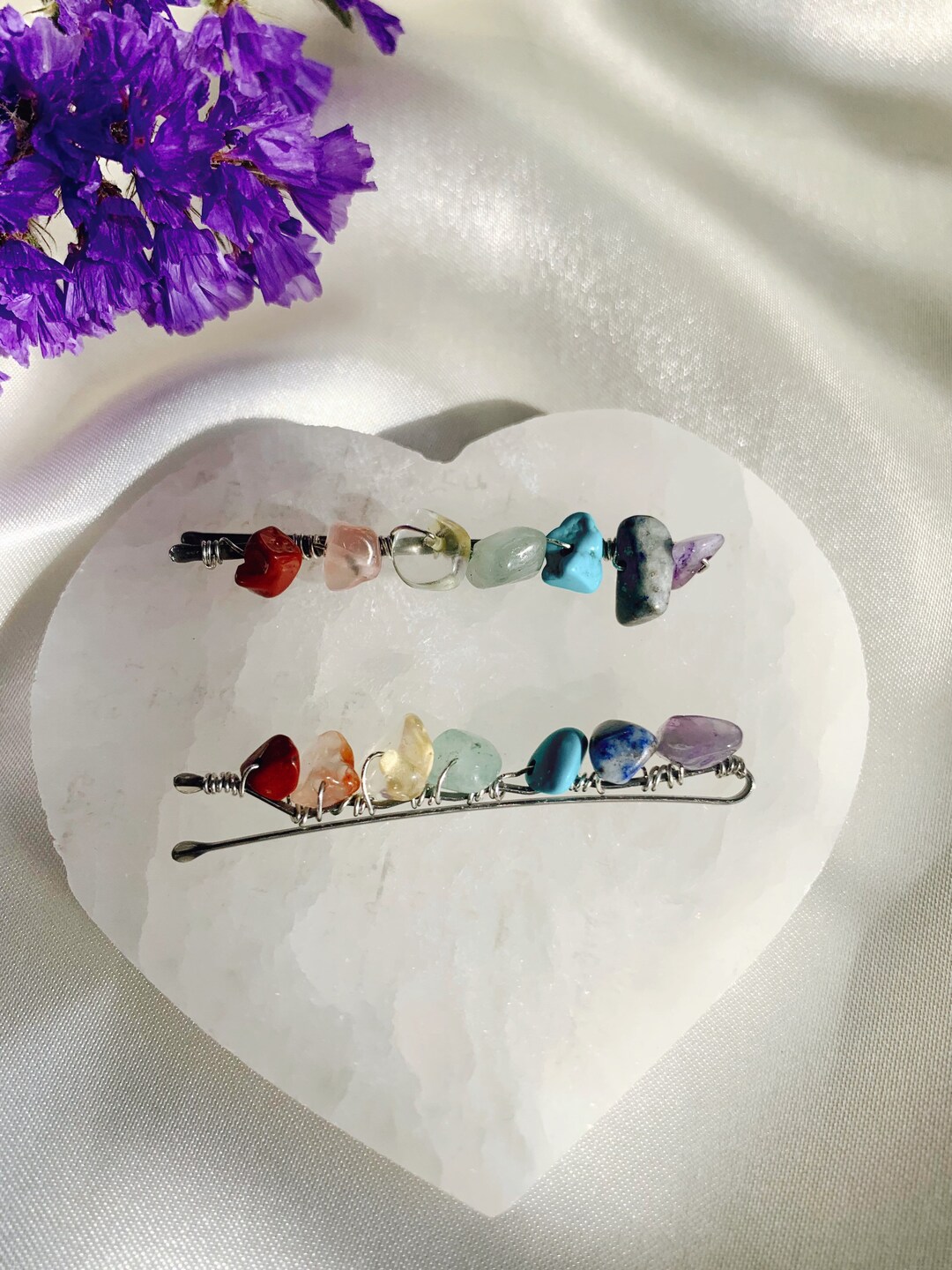 Crystal Chakra Bobby Pins Chakra Pins crystal Hair Pins - Etsy