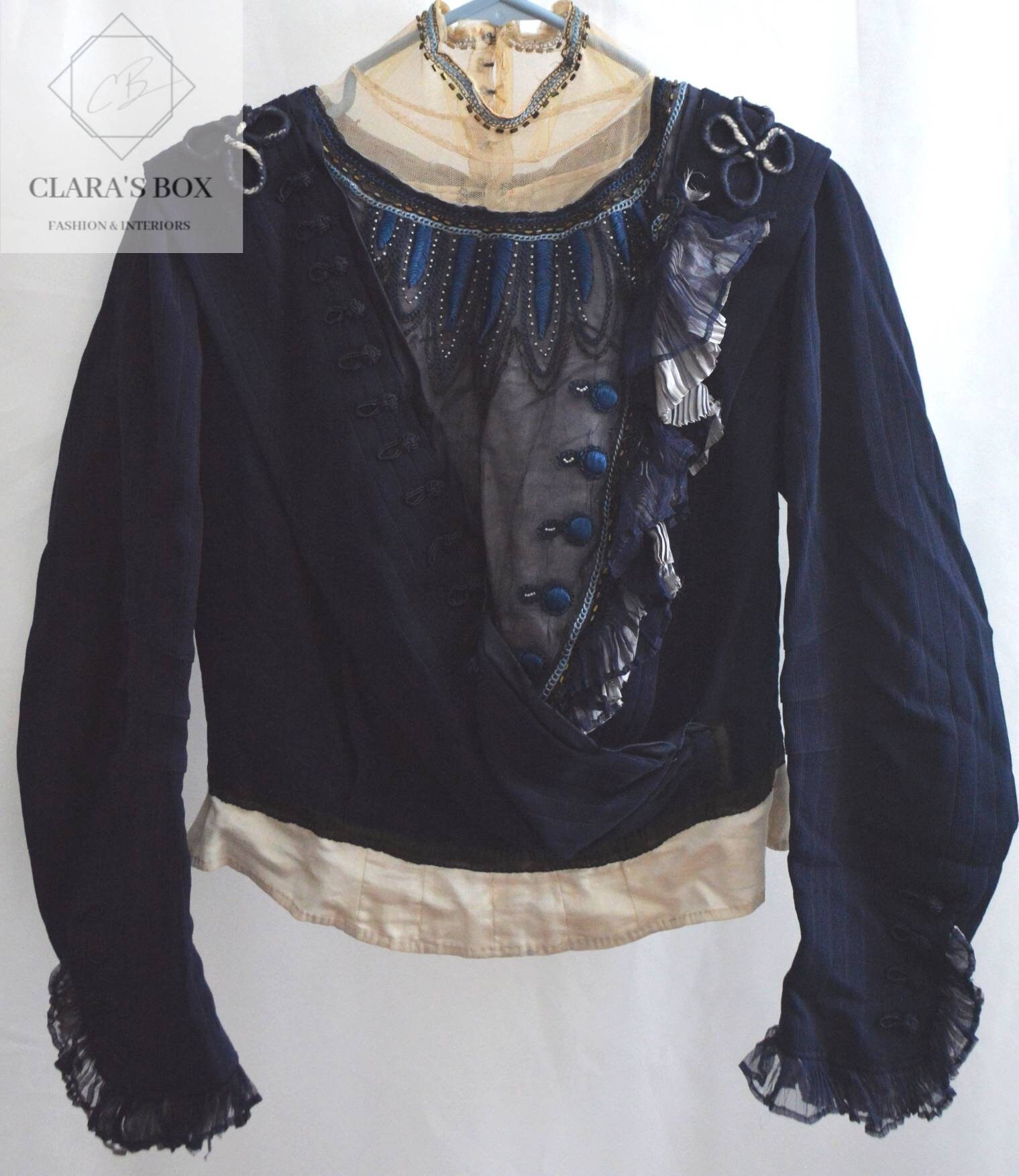 French 1910/1920s Art Deco Bodice Belle Epoque Bodice, Silk and Wool ...