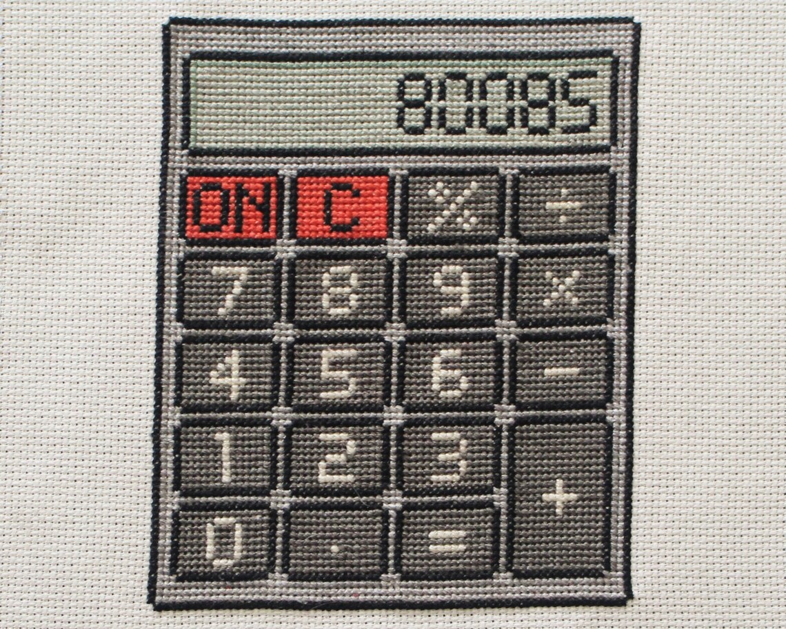 BOOBS / 80085 Calculator Modern Cross Stitch Pattern PDF - Etsy
