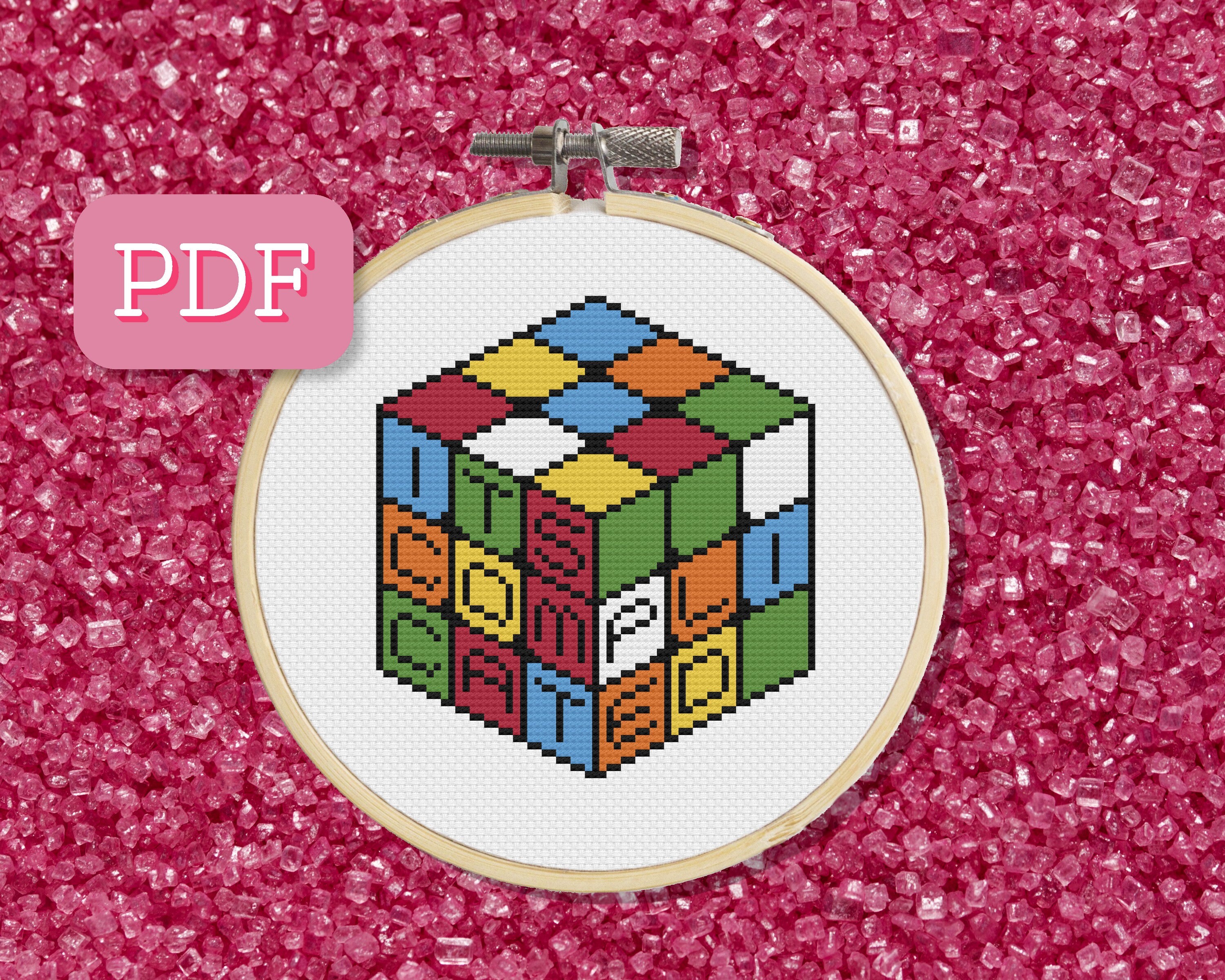 It's Complicated Rubik's Cube Modern Cross Stitch | Etsy