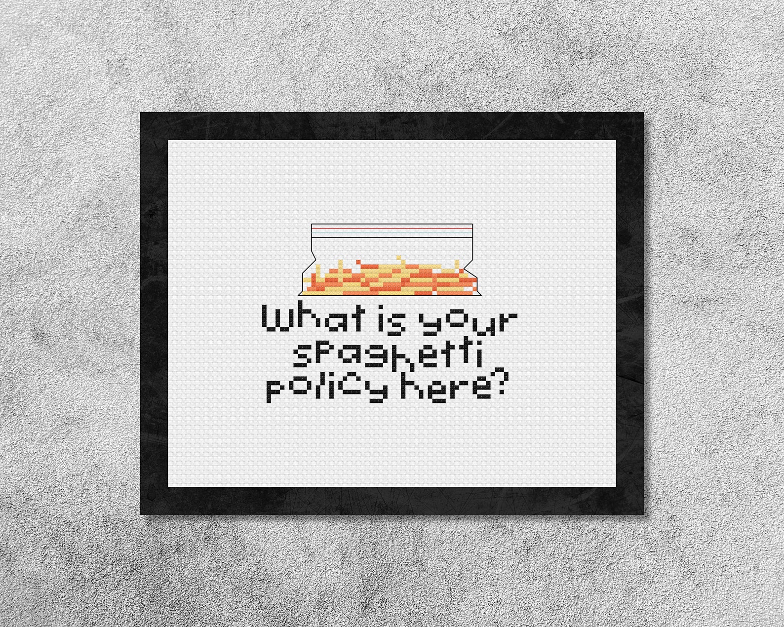 Always Sunny Spaghetti Policy Modern Cross Stitch Pattern | Etsy