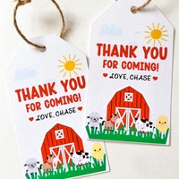 Farm Birthday Editable Printable Favor Tags Template, Three I E I O ...