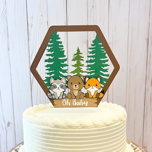 Woodland Cake Topper, Forest Cake Topper, Woodland Baby Shower, Oh Baby ...