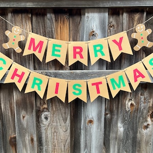 Christmas Banner, Gingerbread Banner, Christmas Decor, Christmas Party ...