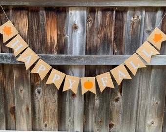 Happy Fall Banner Fall Decor Fall Banner Rustic Fall Sign - Etsy