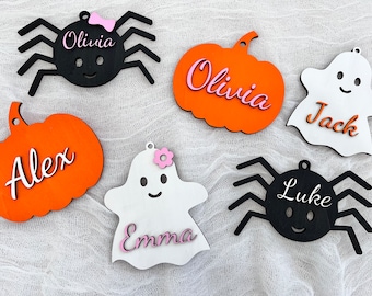 Personalized Halloween Basket Name Tag, Boo Basket Tag, Kids Halloween ...