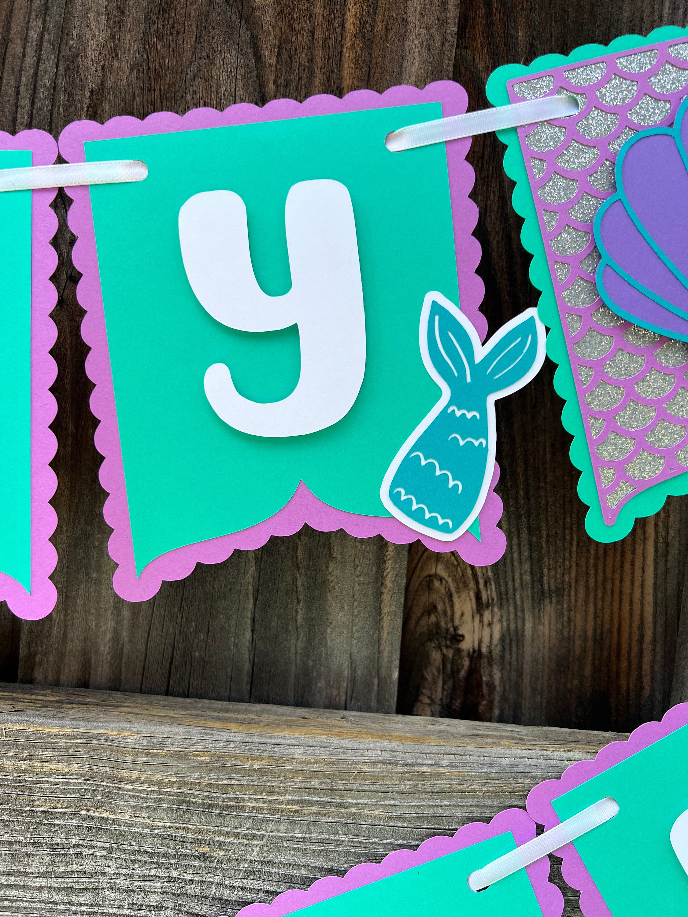 Mermaid Birthday Banner, Mermaid Banner, Mermaid Birthday Decor ...