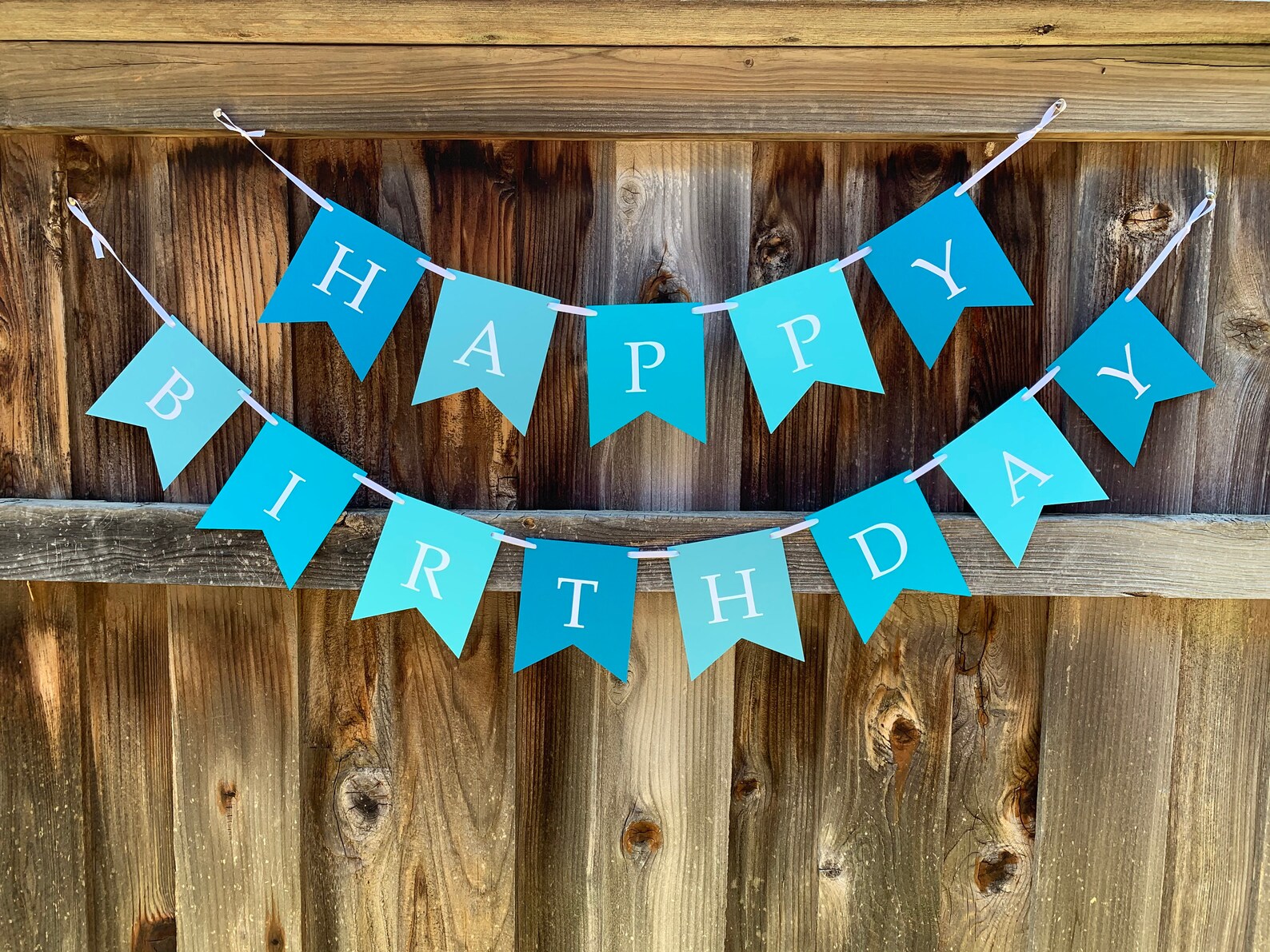 Happy Birthday Banner Blue Birthday Banner Pennant Banner - Etsy