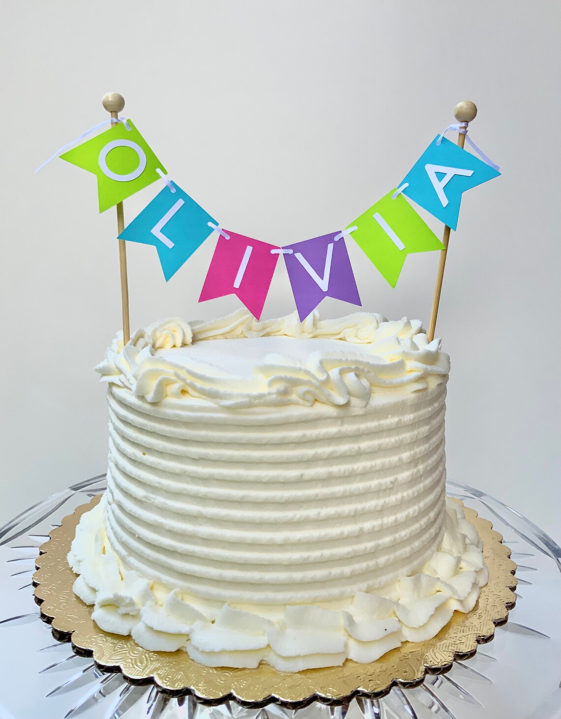 Banner Cake Topper Colorful Cake Topper Mini Banner Cake - Etsy