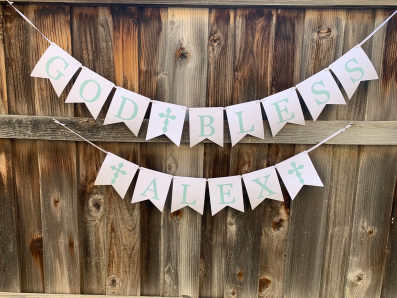 Baptism Banner, First Communion Banner, God Bless Banner, Religious ...