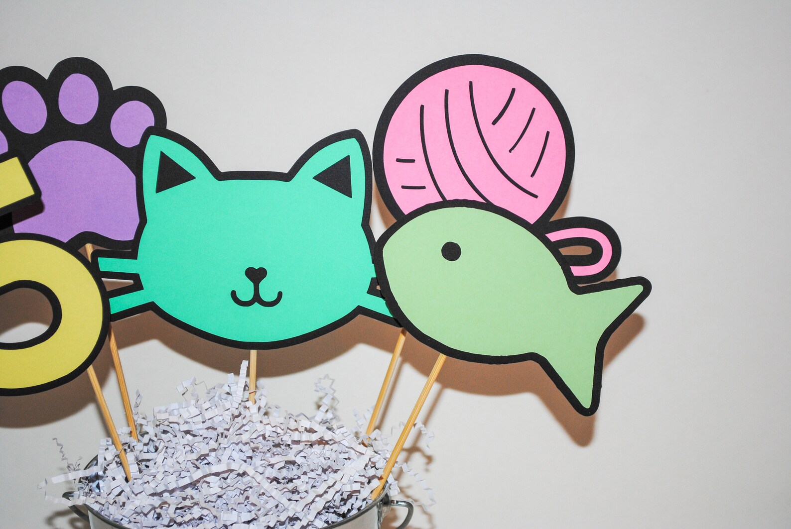 Cat Centerpiece, Cat Birthday Centerpiece, Cat Party Decor, Cat ...