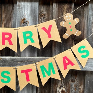 Christmas Banner, Gingerbread Banner, Christmas Decor, Christmas Party ...