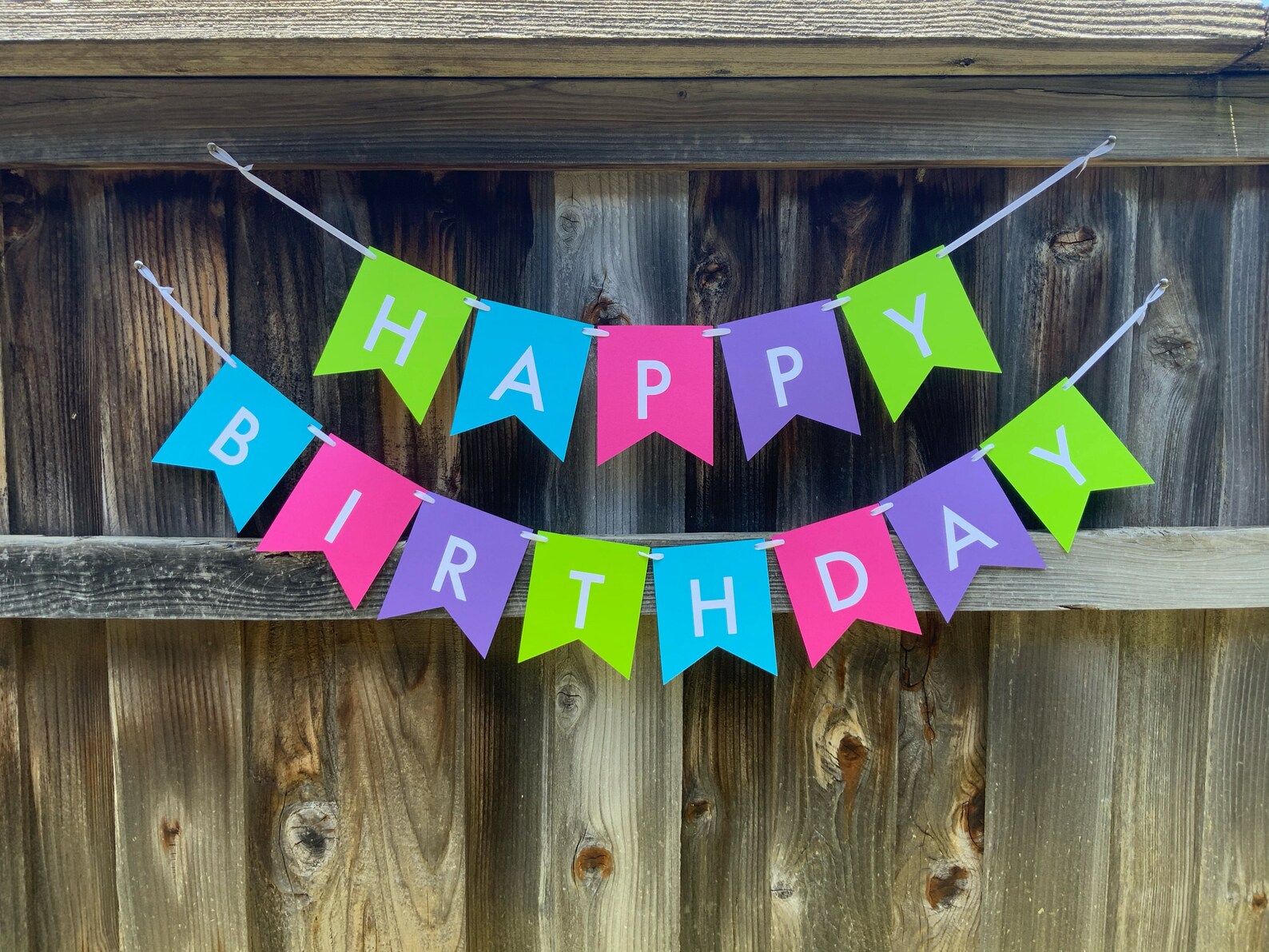 Happy Birthday Banner Colorful Birthday Banner Birthday | Etsy