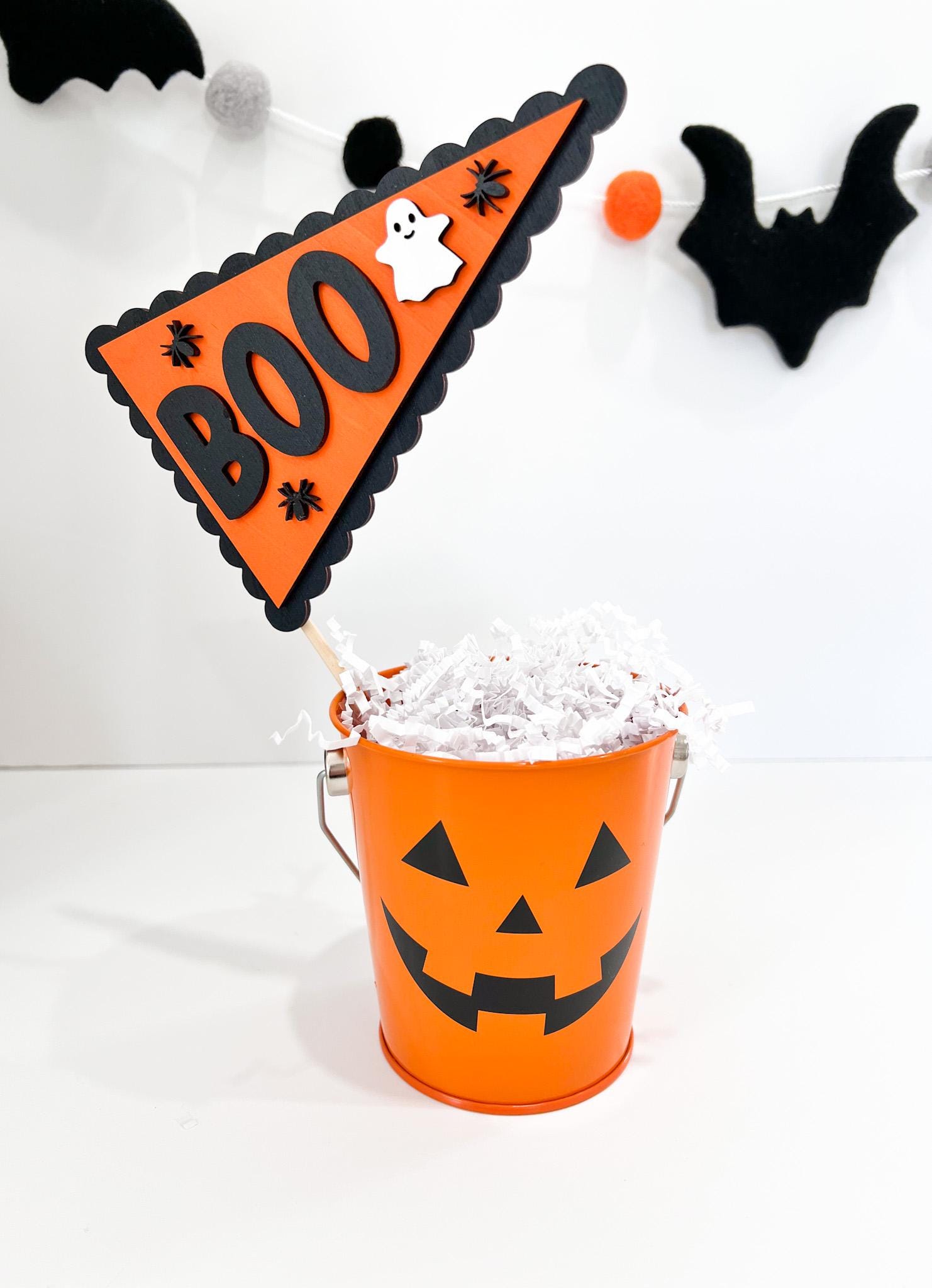 Halloween Pennant Flag, BOO Flag, Halloween Flag, Boo Basket Pennant ...