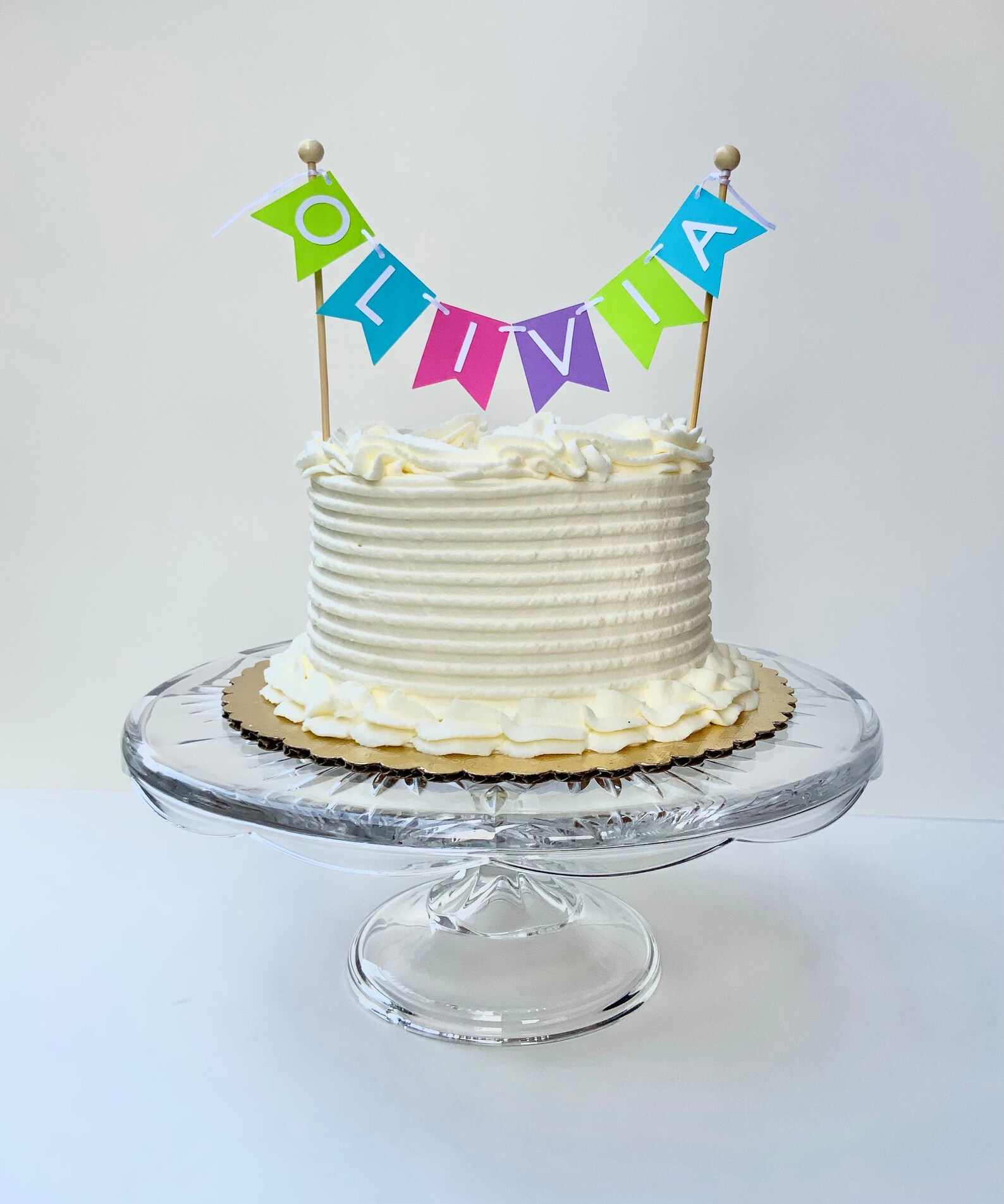 Banner Cake Topper Colorful Cake Topper Mini Banner Cake - Etsy