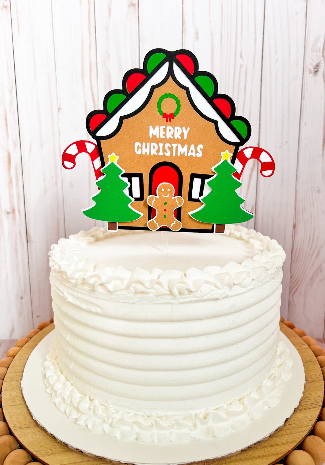 Gingerbread Cake Topper, Christmas Cake Topper, Gingerbread House Cake ...