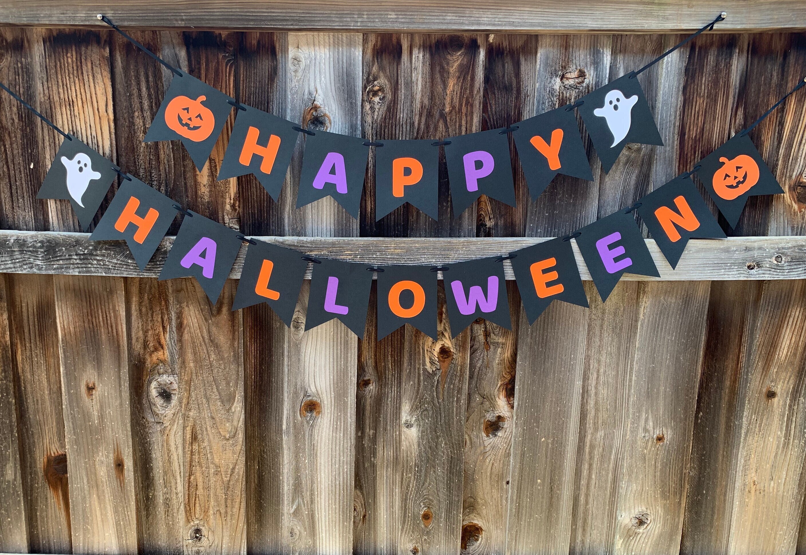Happy Halloween Banner Halloween Banner Spooky Halloween - Etsy