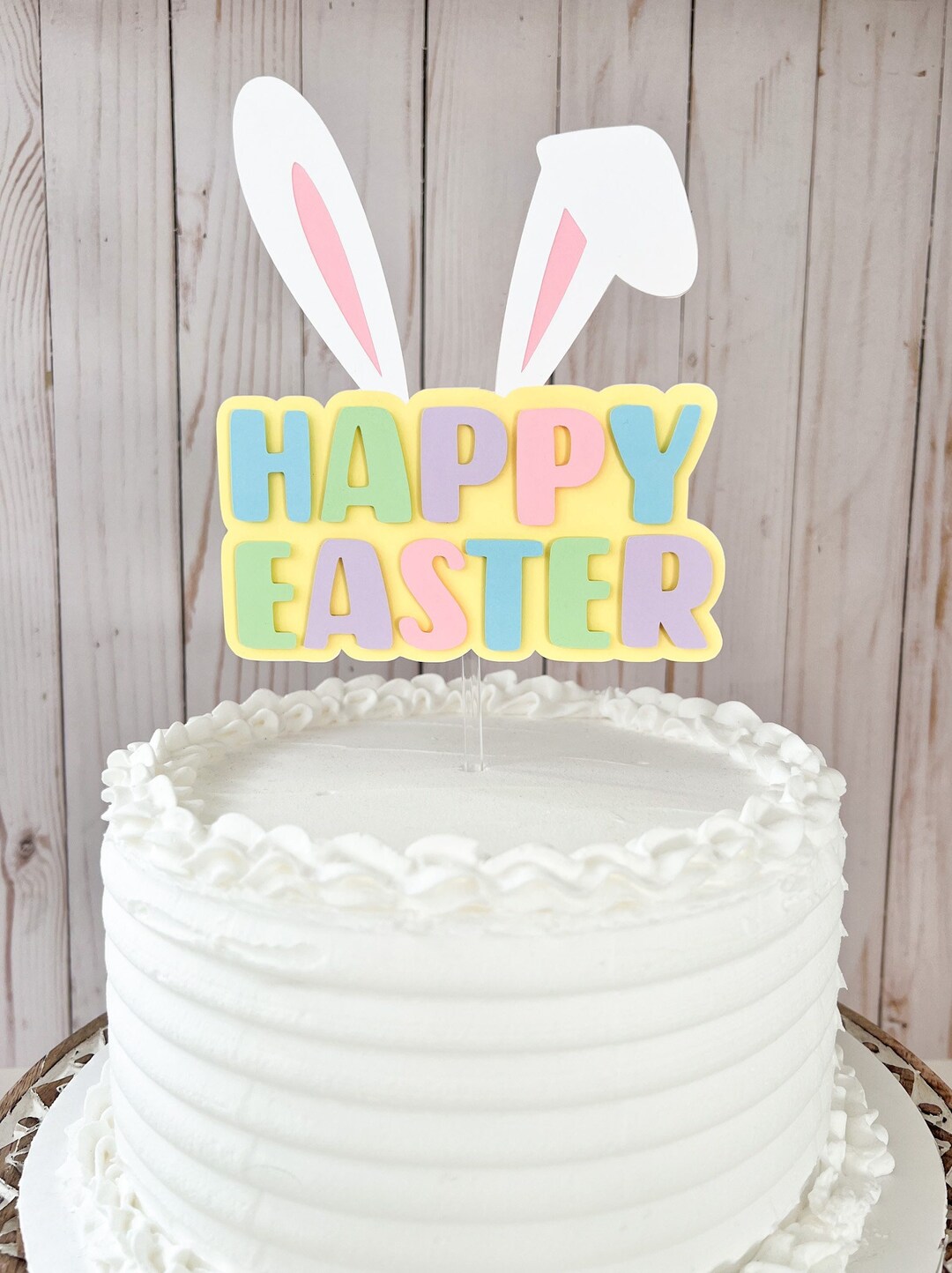 Easter Cake Topper, Happy Easter Cake Topper, Bunny Cake Topper, Rabbit ...