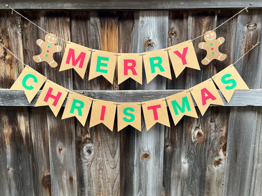 Christmas Banner, Gingerbread Banner, Christmas Decor, Christmas Party ...