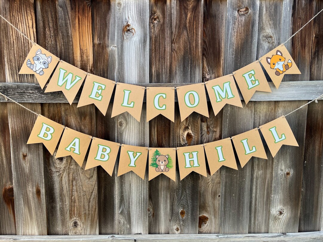 Woodland Baby Shower, Woodland Baby Shower Banner, Woodland Banner ...