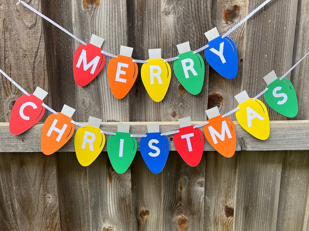 Christmas Banner, Merry Christmas Banner, Christmas Lights Banner ...