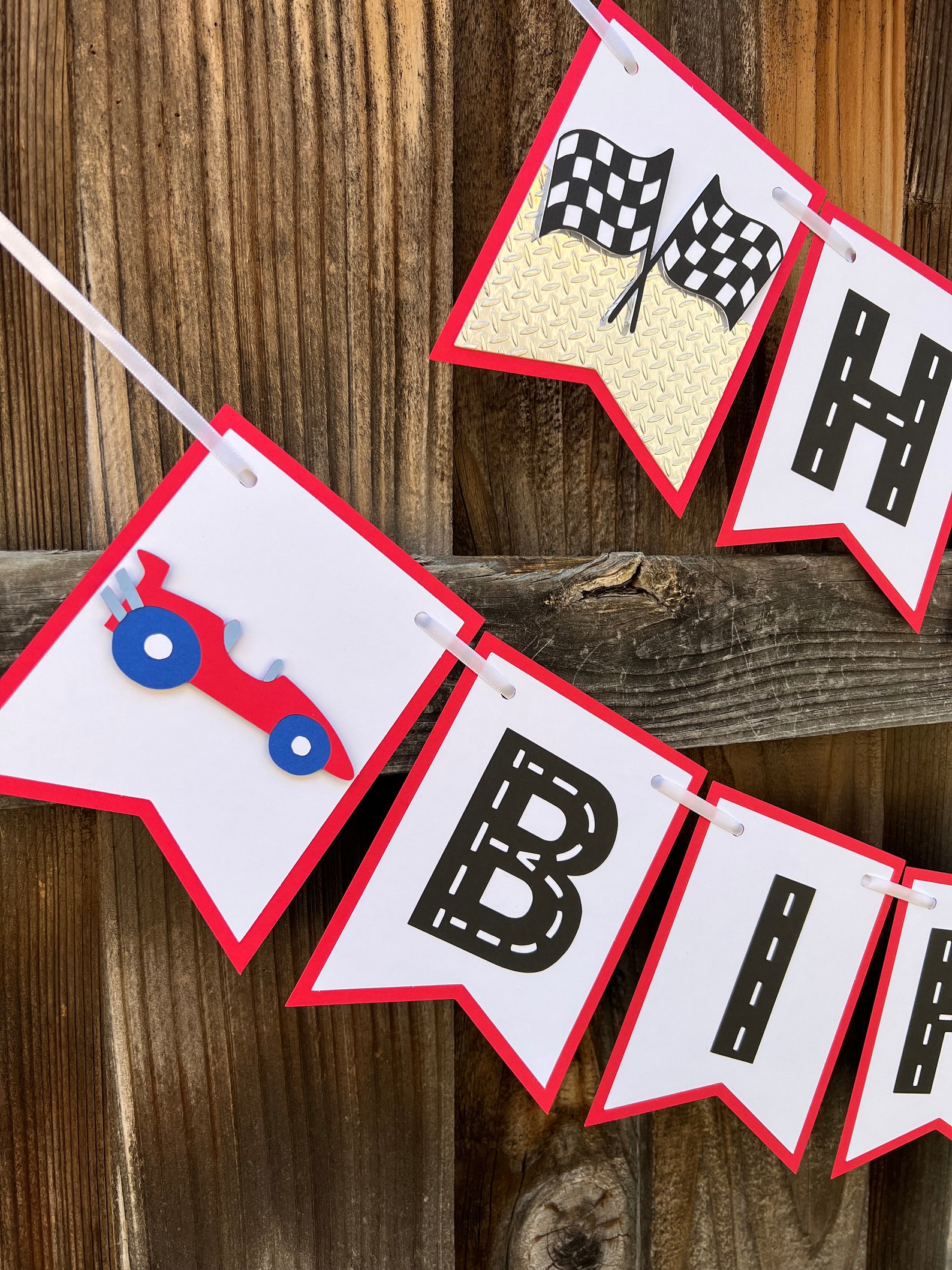 Race Car Banner, Race Car Birthday Banner, Vintage Race Car Birthday ...