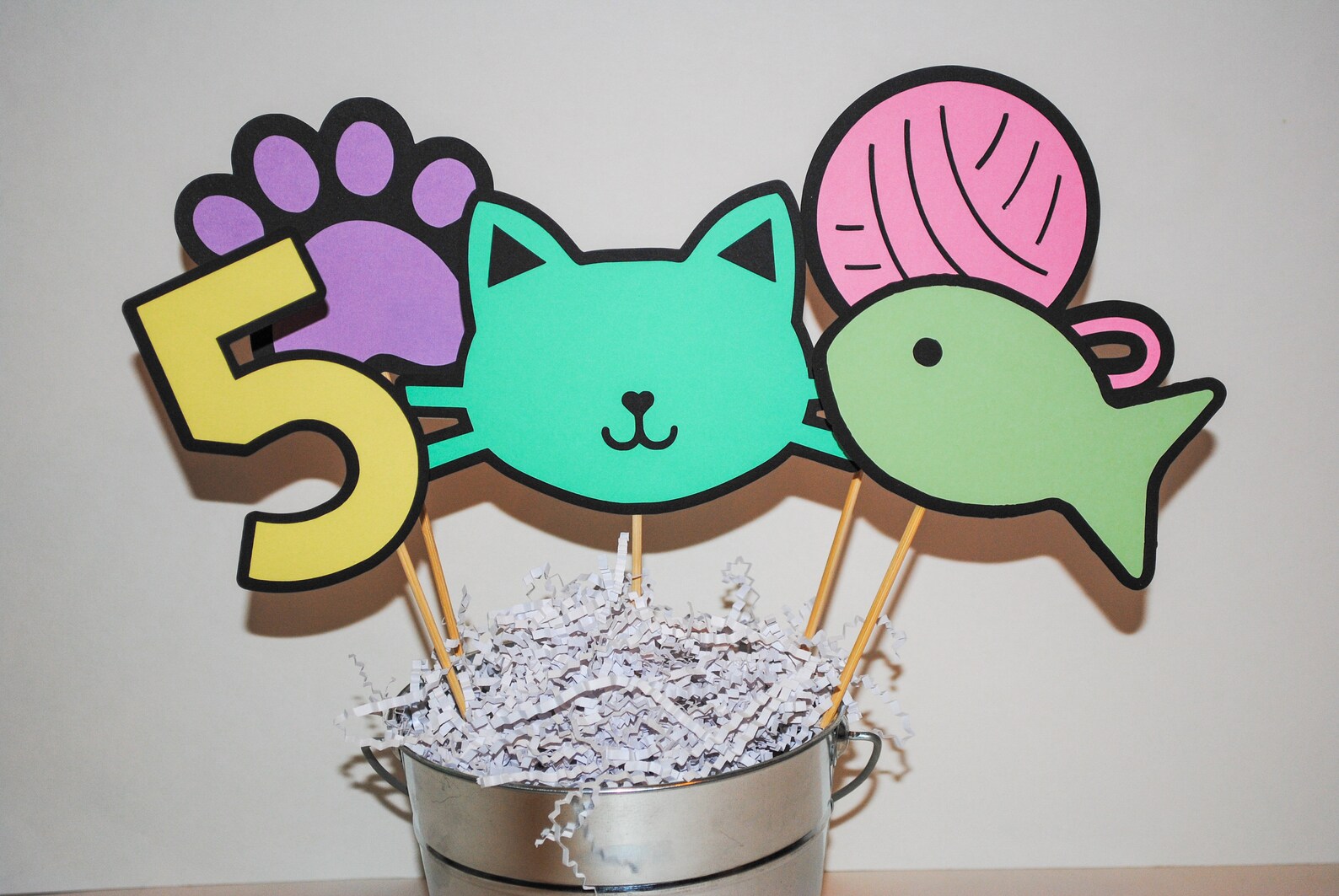 Cat Centerpiece, Cat Birthday Centerpiece, Cat Party Decor, Cat ...
