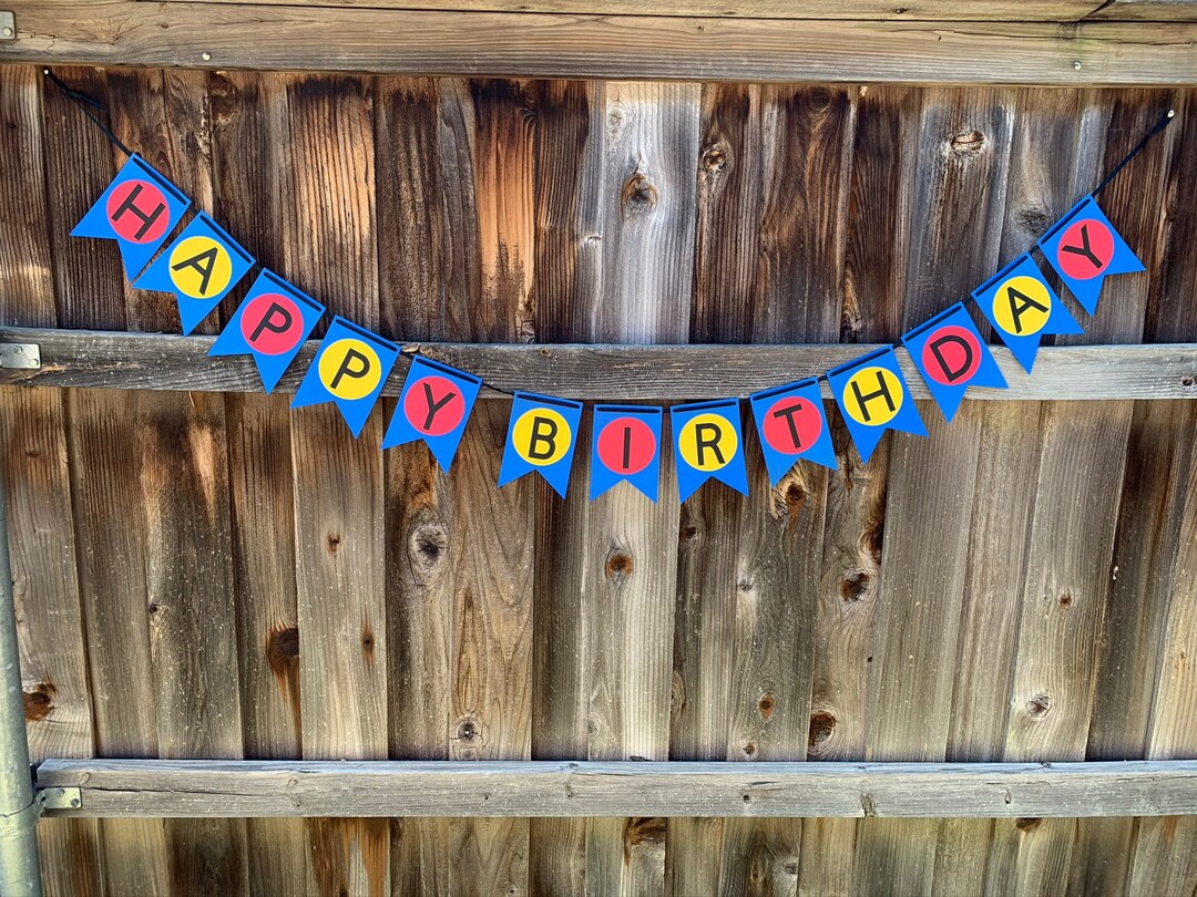 Happy Birthday Banner, Primary Color Birthday Banner, Birthday ...