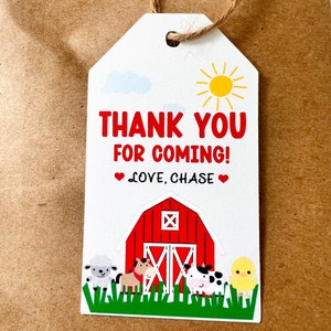 Farm Party Gift Tags, Farm Gift Tags, Farm Party Decor, Farm Party ...