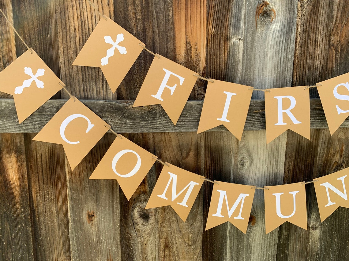 First Communion Banner Religious Banner 1st Communion | Etsy