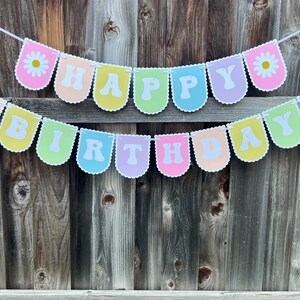 Pastel Birthday Banner, Pastel Party Decor, Pastel Groovy Banner ...