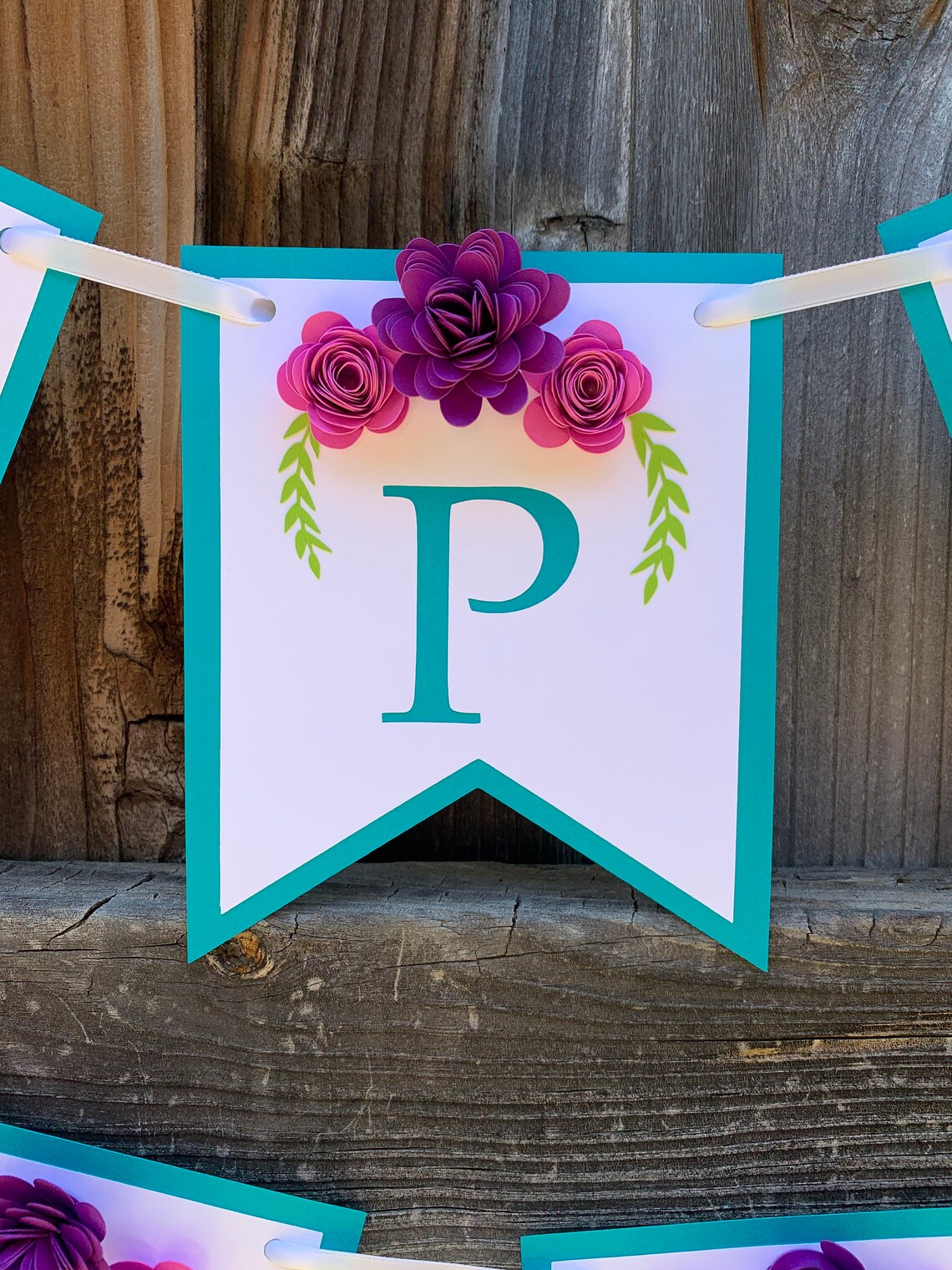 Flower Banner, Floral Birthday Banner, 3D Flower Banner, Paper Flower ...