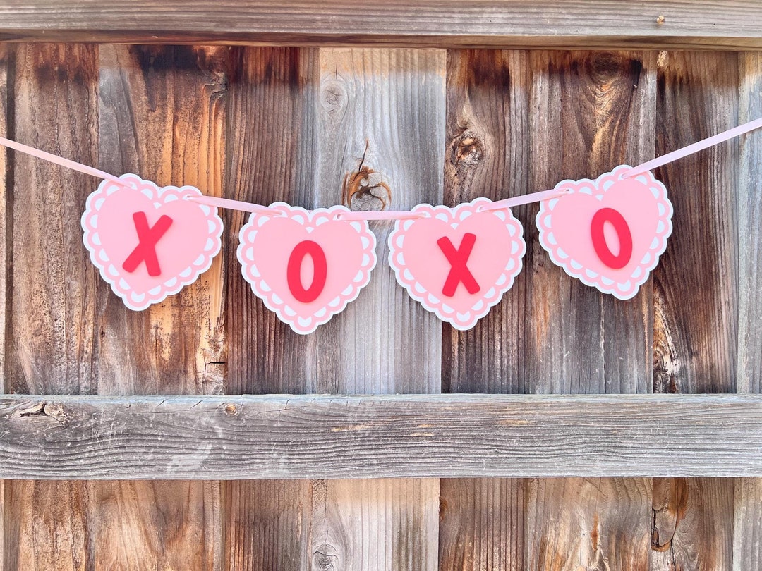Valentines Banner, XOXO Banner, Hugs and Kisses Decor, Valentines Decor ...