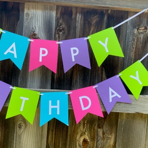 Happy Birthday Banner, Colorful Birthday Banner, Birthday Banner ...
