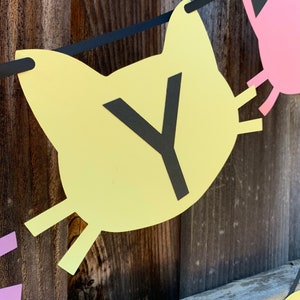 Cat Birthday Banner, Cat Birthday Party, Colorful Birthday Banner, Cat ...