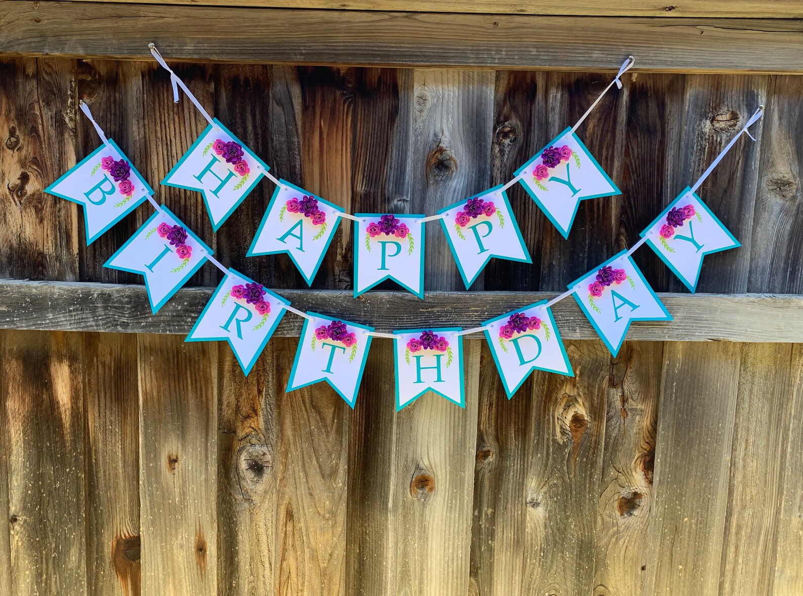 Flower Banner, Floral Birthday Banner, 3D Flower Banner, Paper Flower ...