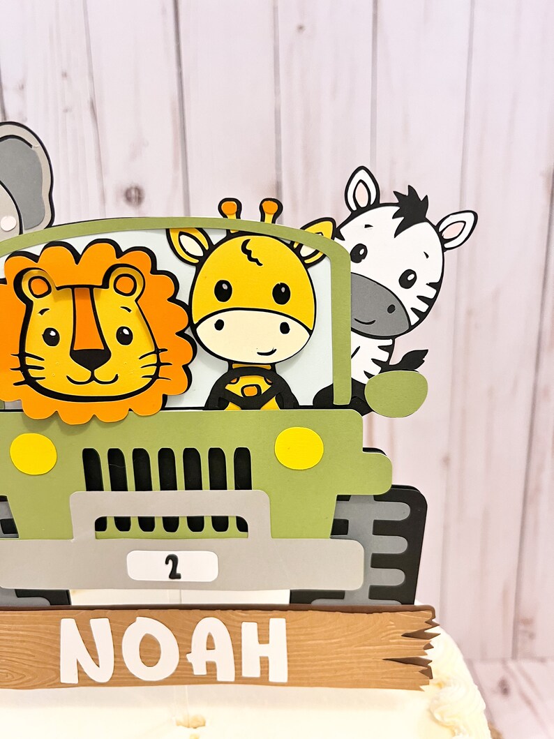 Safari Cake Topper Jungle Cake Topper Safari Party - Etsy
