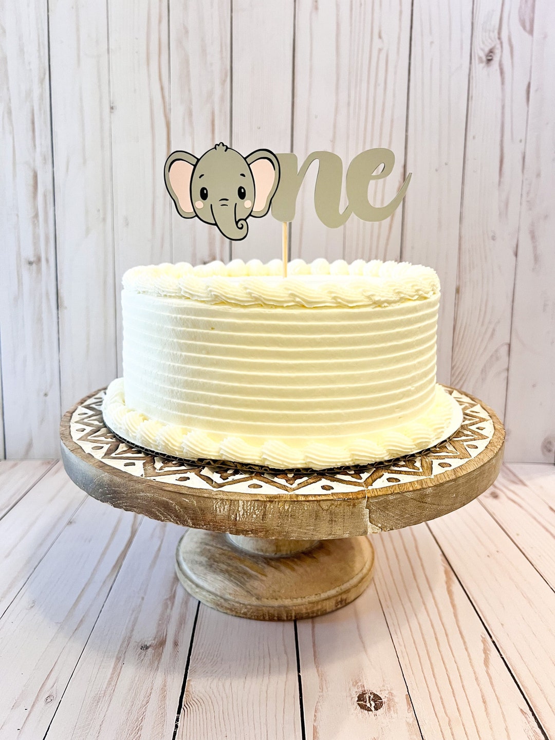Elephant Cake Topper, Elephant One Cake Topper, Safari Cake Topper ...